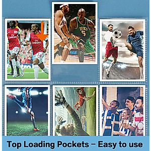 HERKKA Trading Card Sleeve Pages, 100 Pack 9 Pocket Album Pages 11 Holes Fit 3 Ring Binder