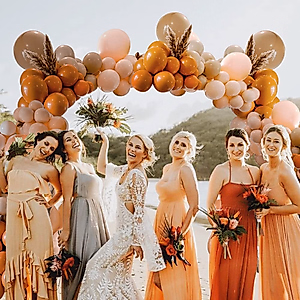 Orange Balloons 84PCS Burnt Orange Balloon Garland Arch Kit with Apricot Balloons Dark Orange Balloons for Wedding Engagement Birthday Bachelorette Holiday Party Bridal Shower Decorations (18/10/5 in)