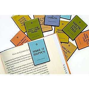 Magnetic Bookmarks -Motivational Affirmation Quote Mantra- Set of 12 Inspirational Bookmarks for All Ages, Men, Women, Teens Girls Students. Perfect Gifts for Friends, Coworkers & Student Incentives!