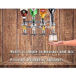 Liquor Bottle Dispenser, 4 Liquor Bottle Dispenser Wall Mount, Liquor Dispenser for Home Bar, Bottle Holder for Alcohol Wall Mount Dispenser