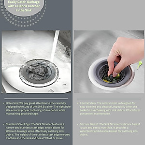 TIME OF SHOP - 1Pair Sink Strainers for Kitchen Sink Food Catcher with FREE Universal Drain Stopper. These Cleaning Products,Sink Stopper Kitchen Drain and Drain Cover Shower are Apartment Must Haves!