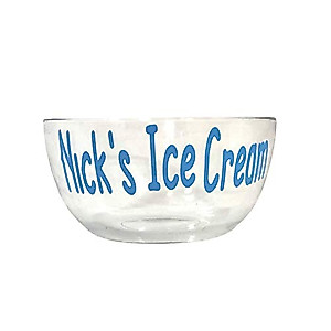 Papa's Ice Cream, Personalized Glass Ice Cream Bowl for Girls or Boys, Gift for Men, Green Grandpa