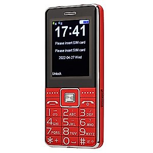 G600 Unlocked Cell Phone for Senior, 2G GSM Unlocked Mobile Phone, 6800mah, Dual SIM Senior Phone Unlocked with Big Button Loud Voice (Red)