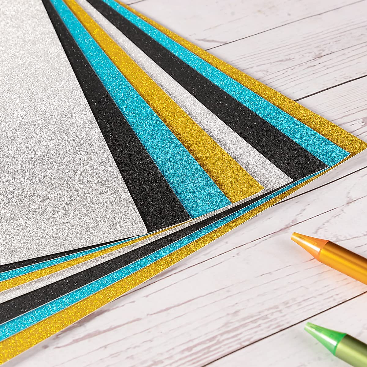 12 Pieces Blank 12 x 12 Cardstock Glitter Thick Paper Cards for DIY Birthday, Wedding Party Supplies, Graduation Party, Invitation Cards Making (Silver)