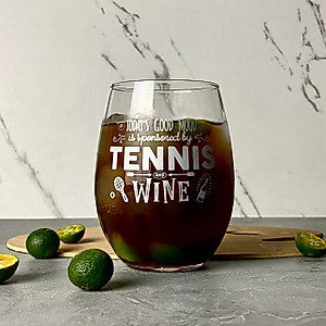 Bad Bananas Tennis Gifts for Women - 21 oz. Stemless Wine Glass - Funny Tennis Player Gift Ideas for Tennis Fans and Tennis Lover Gifts for Her