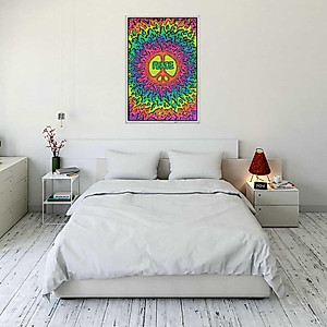 Psychedelic Peace - Flocked - Blacklight Poster - 23" x 35"