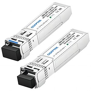 1 Pair 10G SFP+ Bidi Transceivers, 10gbe SFP LC Single-Mode Module, Bi-Directional Mini gbic for Cisco SFP-10G-BXD-I (1330nm-TX/1270nm-RX) / SFP-10G-BXU-I (1270nm-TX/1330nm-RX),10KM, with DDM