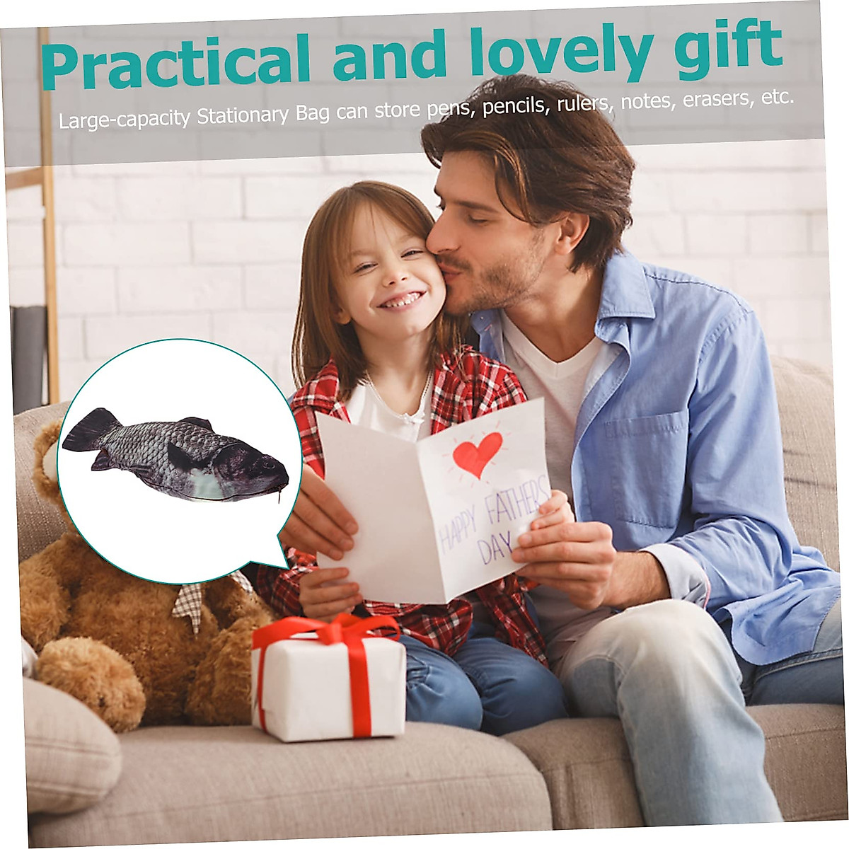 STOBOK Pencil Case Fish Shape Bag Large Capacity Pencil Bag Creative Pen Bag Pen Storage Bag Fake Fish Pen Bag Pencil Bag Stationery Holder Fish Bag Makeup Bag Fabric with Zipper