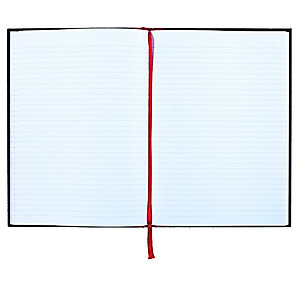 Black n' Red Casebound Hardcover Notebook, 11-3/4" x 8-1/4", Black/Red, 96 Ruled Sheets, Sold as 6 Pack (D66174)