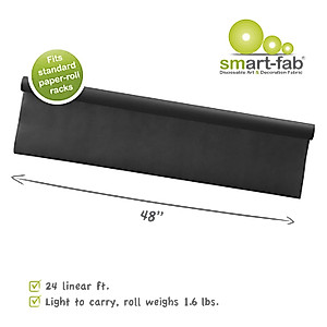 Smart-Fab Thicker Opaque Craft Fabric For Bulletin Board Backgrounds, 48" x 24', Black, Perfect for School Teacher Classrooms, Outlasts Paper Rolls