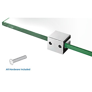 Mount-It! Glass Corner Shelf for Shower&Bathroom, Wall Mounted with Chrome Rail & 8mm Tempered Glass, 9.75 Inch