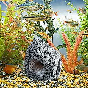 Mairuker Aquarium Hideaway Rock Cave, Stackable Ceramic Rock Caves for Aquatic Pets to Breed,Betta Fishes Cichlid Shrimp Play Hide Rest
