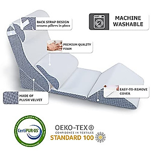 Ganaver 6Pcs Wedge Pillow for Sleeping, Orthopedic Bed Wedge Pillows for After Surgery, Foam Sit Up Pillow Wedge for Back, Shoulder Support, Leg Elevation, Acid Reflux, Gerd, Snoring White Navy