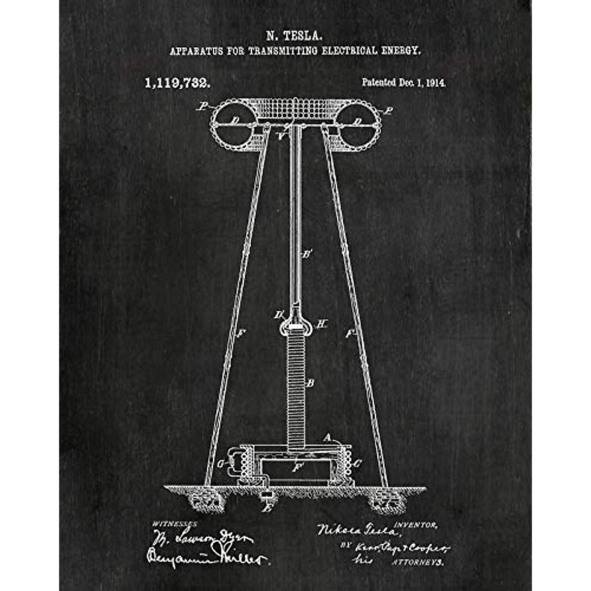 Nikola Tesla Gifts for Engineers - Steampunk Wall Decor SIX (8"x10") UNFRAMED Wall Art Patent Prints - Industrial Artwork Home Decor - Electrical, Coil, Nerd, Geek, Science, Physics Decorations