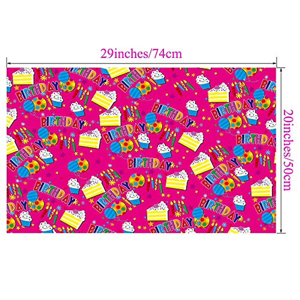 U'COVER Birthday Gift Wrapping Paper Sets Happy Birthday Greetings Theme 4 Styles Mixed Gift Wrap Papers for Gifts Box Wrapped Decor for Girls Boys Kids Baby Shower Women 10 Folded Sheets 20 * 29inch