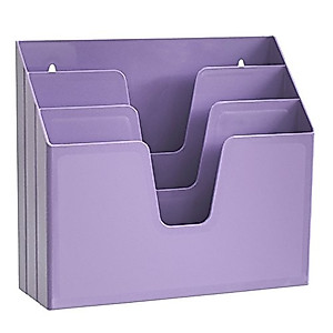 Acrimet Horizontal Triple File Folder Holder Organizer (Purple Color)