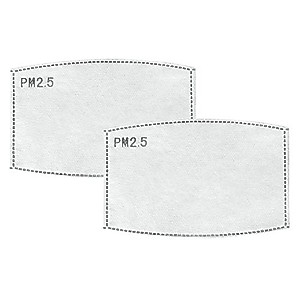 ililily Black Cotton Washable Nose Wired Face Mask Filter Pocket Wide Cover With Filter (Black)