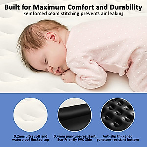 Vinitin Air Mattress Queen with Built in Pump, 18" Elevated Inflatable Blow Up Mattress with Self-Inflation/Deflation, Soft Flocked Top Air Bed for Guest, Home,Camping, 80x60x18in, 660lb Max