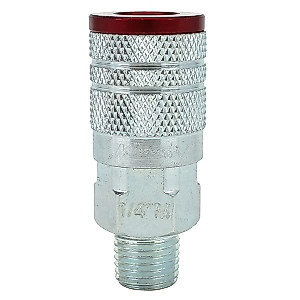 Milton ColorFit Coupler & Plug Kit - (M-Style, Red) - 1/4" NPT, (7-Piece)