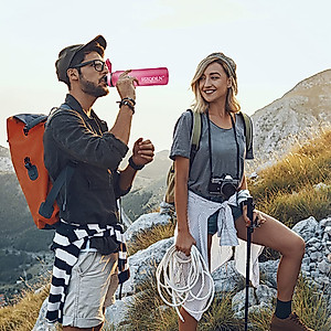 HZQDLN Sports Water Bottle, BPA Free & Frosted Tritan Plastic, 36oz Water Bottle with Leak Proof Flip Top Lid, Apply to The Gym, Yoga, Running, Outdoors, Cycling, and Camping…