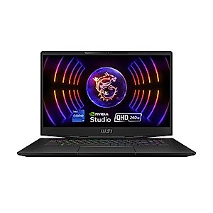MSI Stealth 17 Studio 17.3" QHD 240Hz Gaming Laptop: Intel Core i9-13900H, RTX 4080, 32GB DDR5, 1TB NVMe SSD, Thunderbolt 4, USB-Type C, Cooler Boost Trinity+, Win11 Home: Core Black A13VH-053US