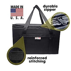 Sterno Trunk Buddy Insulated Leak Proof Organizer, Hot and Cold Food Bag for Groceries, Beverages and More, Black Cloth Exterior with Vinyl Liner, 13”L x 22”W x 14”H