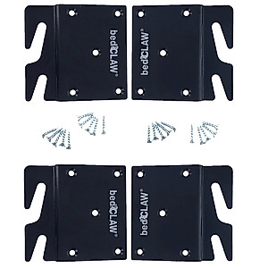 Bed Claw Retro-Hook Plates For Wooden Bed Rail Restoration, Set of 4 with Screws, Bed Frame