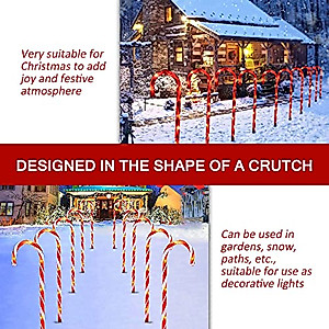 Christmas Candy Cane Lights,Solar Christmas Light， Christmas Candy Cane Pathway Lights， Christmas Decoration， for Home Garden New Year Holiday Lights， 5pcs