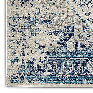 Nourison Tranquil Persian Ivory/Light Blue 4' x 6' Area -Rug, Easy -Cleaning, Non Shedding, Bed Room, Living Room, Dining Room, Kitchen (4x6)