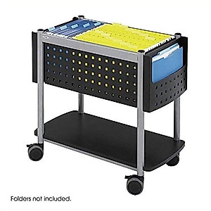 Safco Products Scoot Open Top Mobile Letter/Legal File Cart 5373BL, Black, Swivel Wheels
