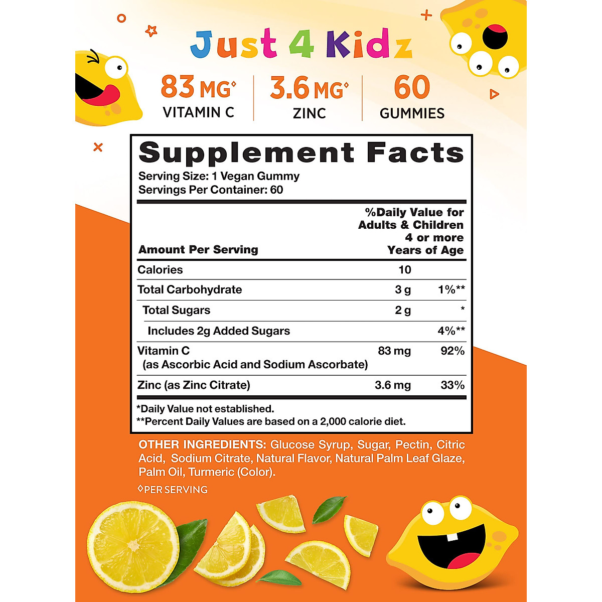Vitamin C Gummies for Kids | with Zinc | 60 Count | Vegetarian, Non-GMO & Gluten Free | by Natures Truth