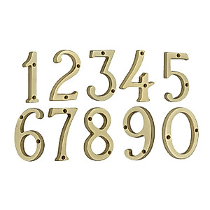 QCAA Traditional Heavy Forged Brass House Number, 6", 8, US10B Oil Rubbed Bronze