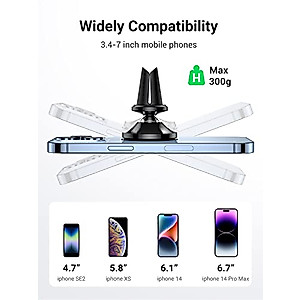 UGREEN Magnetic Phone Holder for Car Strong Magnet Cell Phone Mount Air Vent Compatible with iPhone 14 13 Pro Max Mini, iPhone 12 11 Plus SE XS XR 8 7 Smartphone