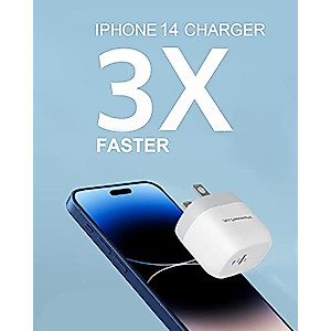 USB C Wall Charger, PowerLot PD 20W Fast Charger Block for iPhone 14, iPhone 13,12 Series, Foldable GaN II 20W USB C Power Adapter Compact USB C Charger for iPad Pro, AirPods Pro, iWatch 8/7/SE