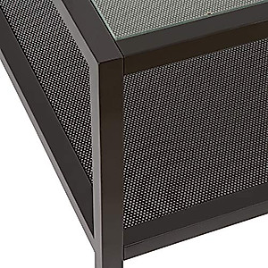 Henn&Hart 45" Wide Rectangular Coffee Table in Blackened Bronze, Modern coffee tables for living room, studio apartment essentials