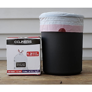 CCLINERS 1.2 Gallon (240 Bags) Small White Drawstring Trash Bags Code A 4.5 Liter Bathroom Mini Garbage Bags 1 Gallon Wastebasket Can Liners for Home Office Bins, 240 Count