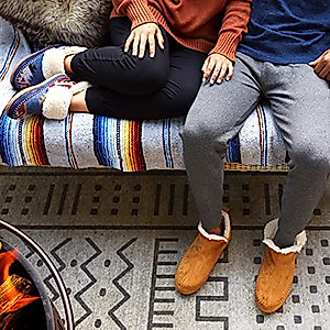 Dearfoams mens Alpine By Dearfoams Men's Brixen Boot Slipper, Whiskey, Large US