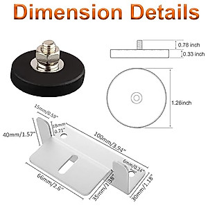 SKNOOY Solar Panel Mounting Bracket, Aluminum Solar Panel Z Brackets with Magnet Base, Roof Solar Panel Bracket with Nuts and Bolt for RV, Trailers, Boats Solar Panel Installation A Set of 4 Units