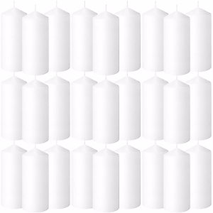 MTLEE 20 Pack Unscented Pillar Candles 3 x 5 Inch Smokeless White Candles Long Burning Pillar Candles Clean Dripless Pillar Candles for Wedding Birthday Spa Parties Dinners Home Gatherings