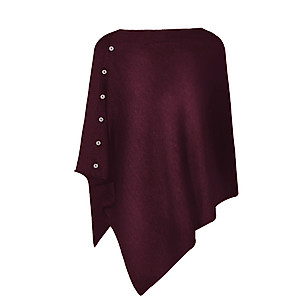 PULI Women's Versatile Knitted Shawls Scarf Poncho Sweater with Buttons Light Weight Spring Summer Fall Shawl Wrap