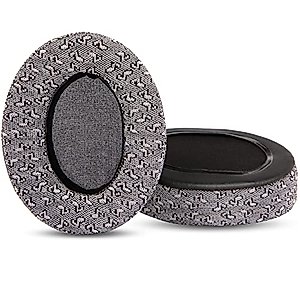 TaiZiChangQin BPHS-1 Upgrade Ear Pads Memory Foam Ear Cushions Replacement Compatible with Audio Technica BPHS1 BPHS-1 BPHS1-XF4 Headset (Fabric Earpads Gray)