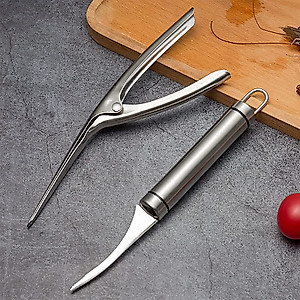 4 PCS Shrimp Deveiner Tool and Peeler, Stainless Steel Shrimp Peeler and Shrimp Cleaner Knife, Easy to Use Shrimp Deveiner, Kitchen Tools