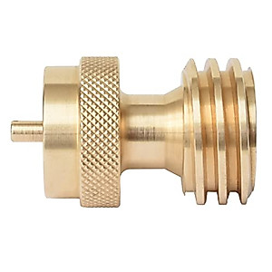 Flame King Propane Tank Adapter, 20lb to 1lb Converter, Hook Up Small Propane Cylinders when 20lb Ran Out, Solid Brass