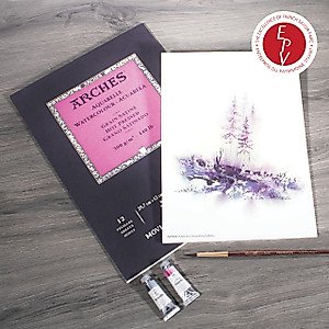 Arches Watercolor Paper 140 lb. Hot Press 12 Sheet Pad 9x12"