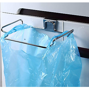 Duyppy Hanging Garbage Bags Storage Organizer Rack Stainless Steel Trash Bag Holder Towel Gloves Hanger (Stainless Steel)