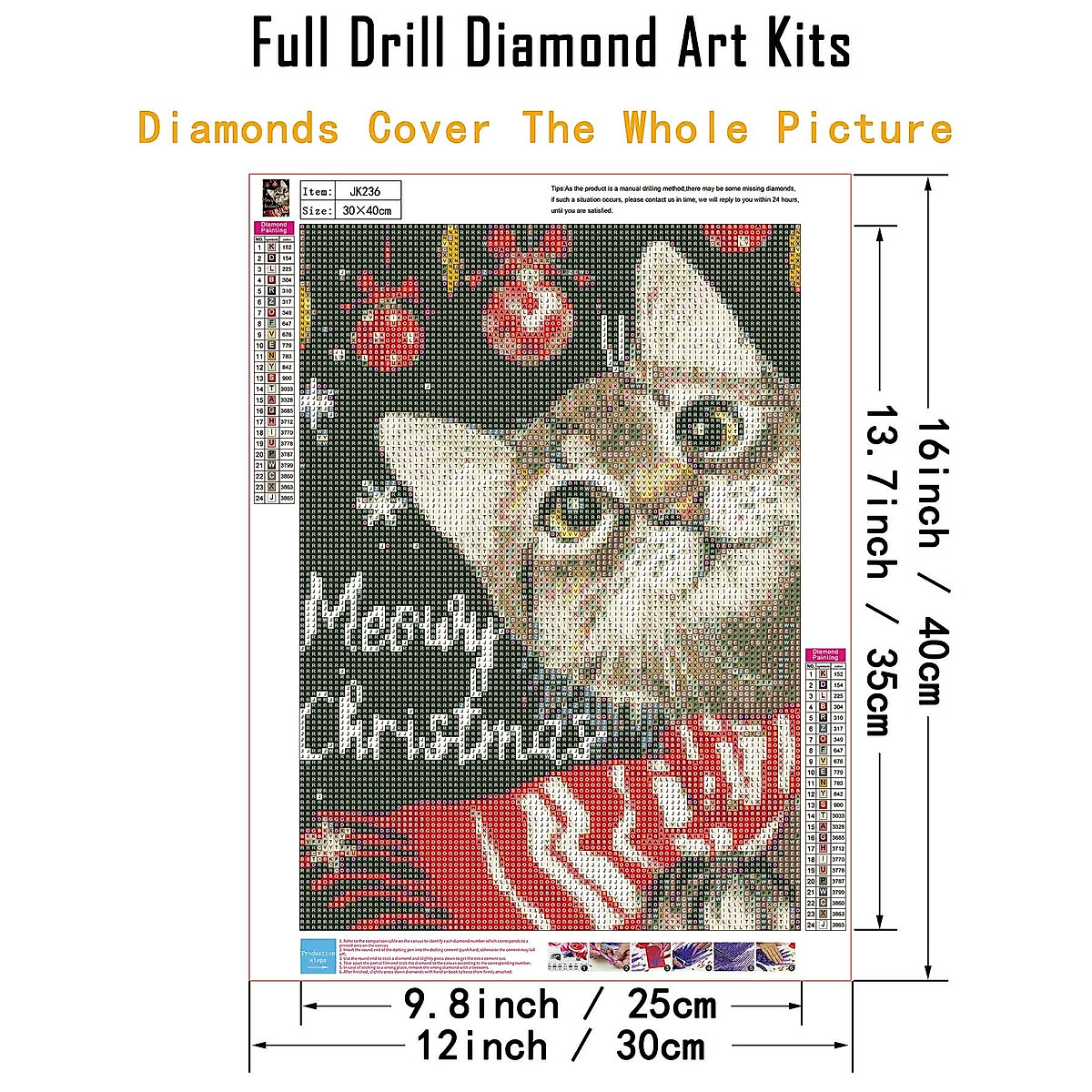 CHWGLFGG Meowy Christmas Diamond Painting Kits for Adults Beginners, Cat Snowflake 5D Diamond Art Kits, DIY Full Round Drill Gem Art, Winter Holiday Home Wall Decor 12 x 16 Inch