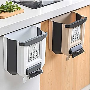 2Pack Hanging Trash Can | TOZSEN Compost Bin for Kitchen for Cabinet Car Bedroom Bathroom Kitchen Office Indoor Compost bin | 2.4 Gallon