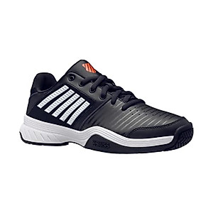 K-Swiss Men's Court Express Tennis Shoe, Jet Black/White/Spicy Orange, 9 M
