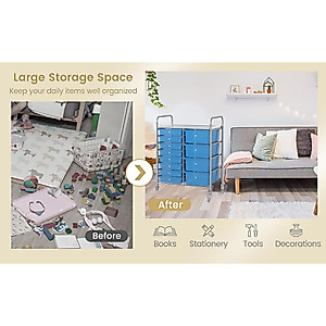 SXHEYUY Rolling Storage Cart, 15 Drawer 12 Drawer Big Capacity Organizer Cart for Office School, Metal Craft Art Organizer Cart Beauty Salon Carts, Shelf with Wheel,Pink,12 Tier