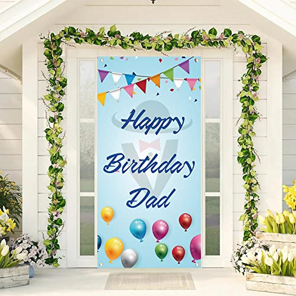 Happy Birthday Dad Door Banner | Blue Men's Party Decor